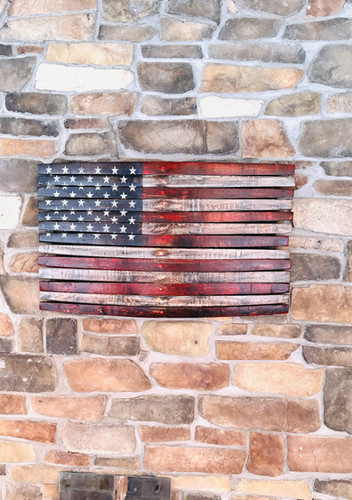 Old Glory Rustic Barrel Flag with White Stripes | Murphy Wood Art