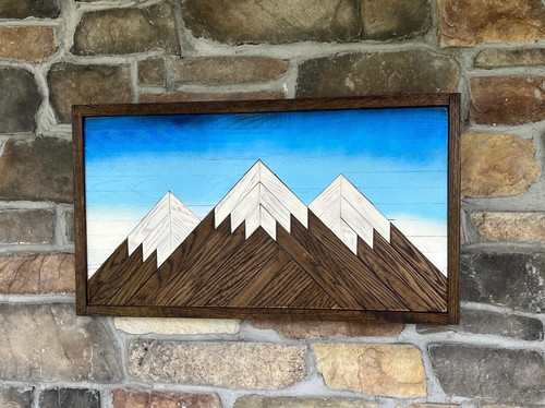 Faded Blue - Geometric Mountain Art | Murphy Wood Art
