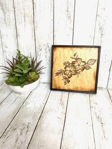Hibiscus Wood Burn | Murphy Wood Art