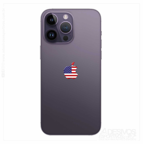 Adesivo Emblema Logo Maçã Apple Iphone Estados Unidos Resinado3d ...