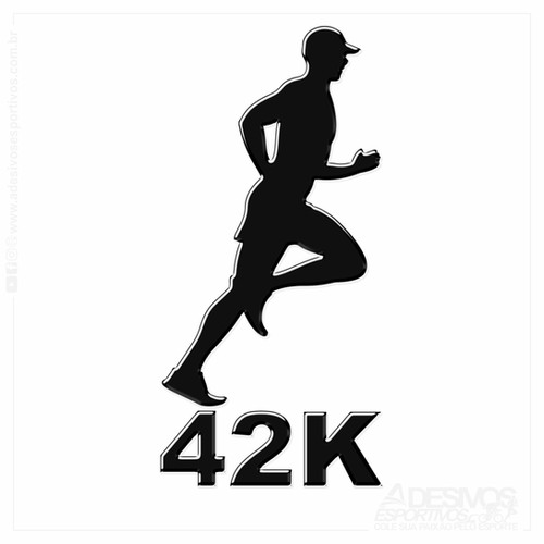 Adesivo Emblema Corredor Run Running Masculino 42K Resinado3D ...