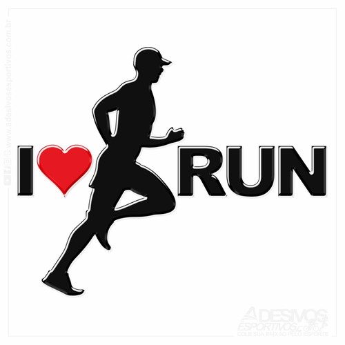 Adesivo Emblema Corredor Running Masculino Eu amo Run Resinado3D ...