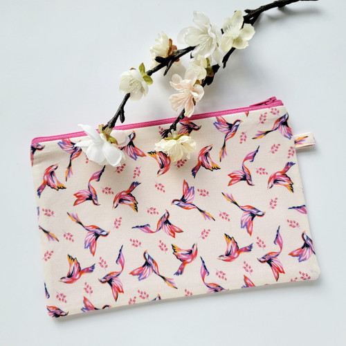Pastel Bird Zipper Pouch | Sand & Sky Studio
