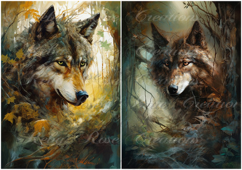 Wolf Heads | Reba Rose CreationsA4 Rice Paper 8.2 x 11.745 gsm Great ...