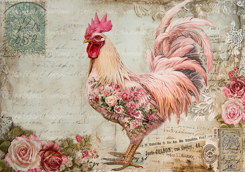 0851 - Pretty Prissy Hen | Reba Rose CreationsA4 Rice Paper 11.75 x 8 ...