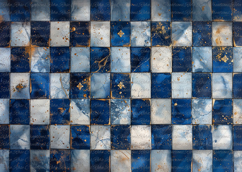1600-White and Blue Checkered | Reba Rose CreationsA4 Rice paper Made ...