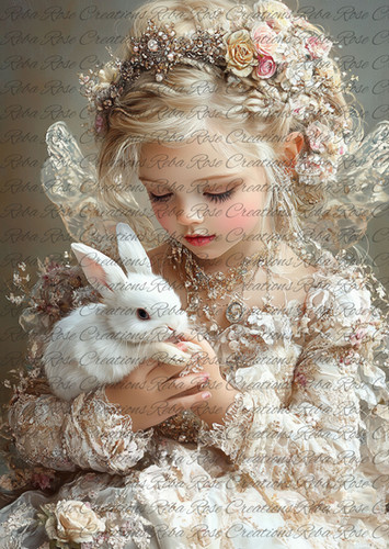 1746-Easter Bunny Fairy | Reba Rose CreationsA4 Rice paper 8.25x11 ...