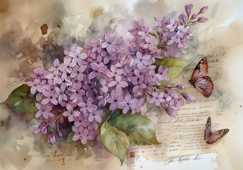 0506 - Lovely Lilacs | Reba Rose CreationsA4 Rice Paper 11.75 x 8 ...