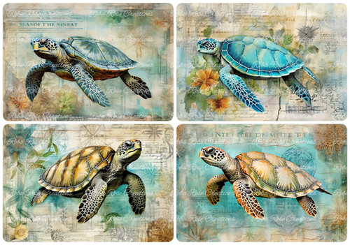 0684 - Tropical Turtles | Reba Rose CreationsA4 Rice Paper 11.75 x 8 ...