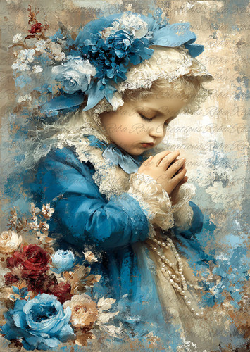 2424-Blue Reverie Prayer | Reba Rose CreationsPrinted on 8.25” x 11.75 ...