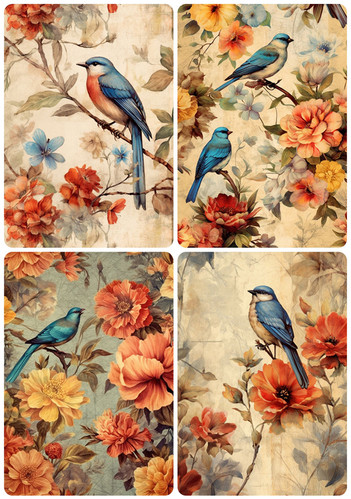 Blue Bird Bundle Digital Download | Reba Rose Creations5 Images 8.25 x ...