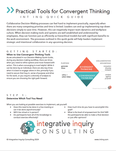 Quick Guide: Practical Tools for Convergent Thinking | Int Inq Consulting