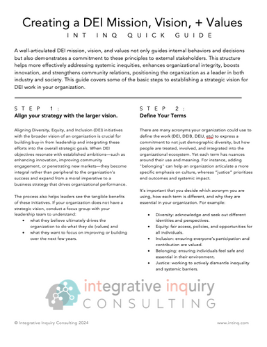 Quick Guide: Creating a DEI Mission, Vision, + Values | Int Inq Consulting