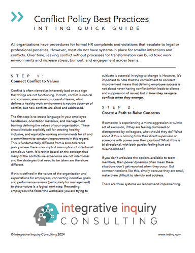 Quick Guide: Conflict Policy Best Practices | Int Inq Consulting