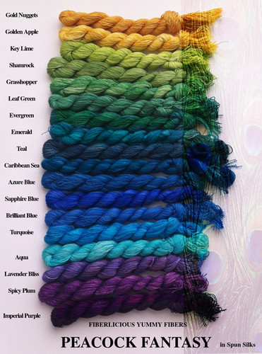 Peacock Fantasy - Peacock Band Sampler Silk Pack | fiberlicious