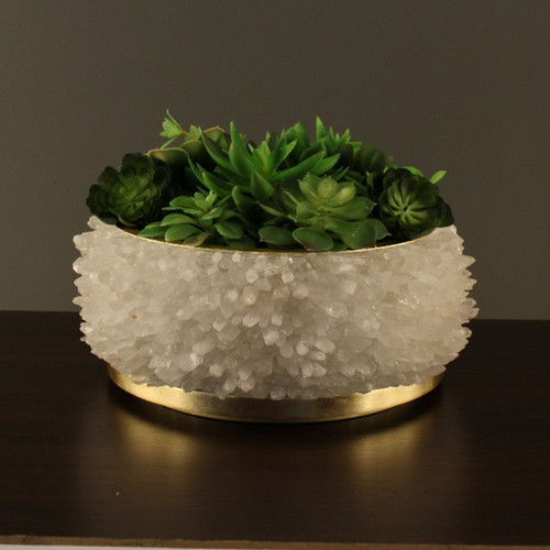 Quartz Decorative Centerpiece with Brushed Brass | consolidabrazil