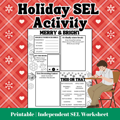 Winter Holiday: SEL Worksheet | Finally Teaching