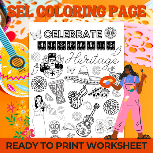 Hispanic Heritage Month Coloring Page | Finally Teaching