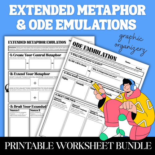 Poetry Graphic Organizers: Ode and Extended Metaphor | Finally Teaching
