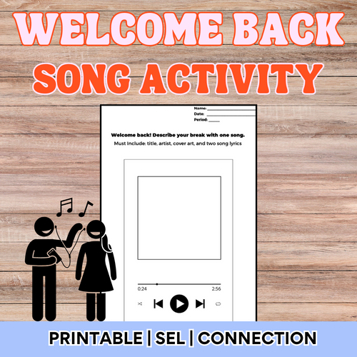 Welcome Back! Song Activity | Finally Teaching