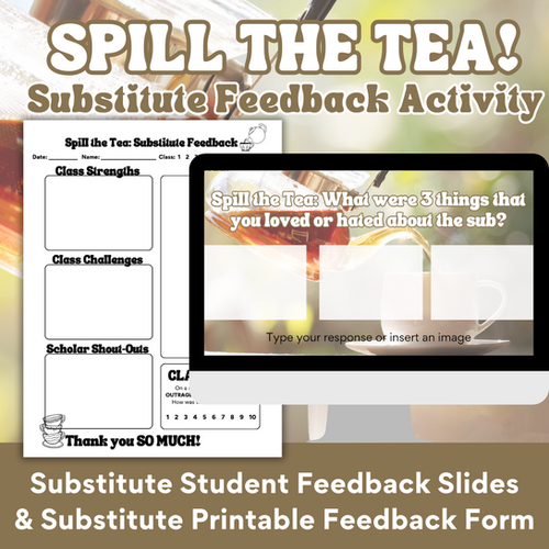 Spill The Tea: Substitute Feedback | Finally Teaching