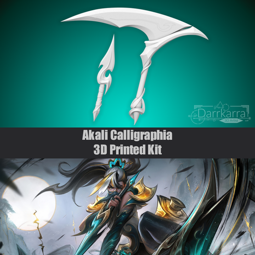 Akali Calligraphia League of Legends Wild Rift 3D Printed Kit | Darrkarra