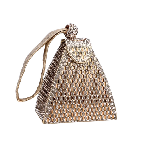 Pyramid Clutch Bag in Gold | THD