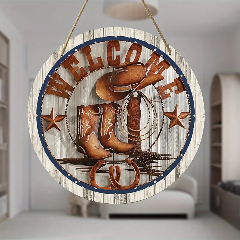 WELCOME WESTERN SIGN COWBOY BOOTS | Westwood Farm