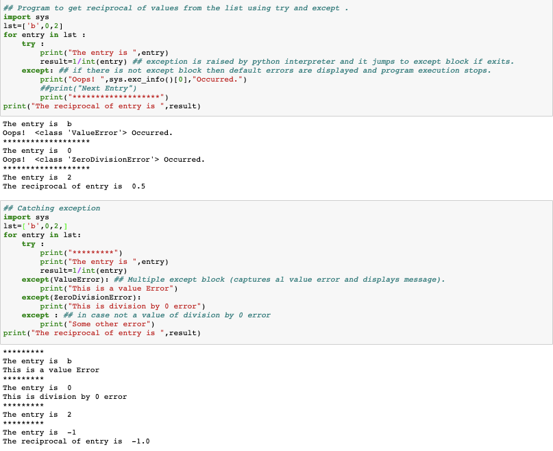 Python - File Handling,Exceptional Handling and Debugging.