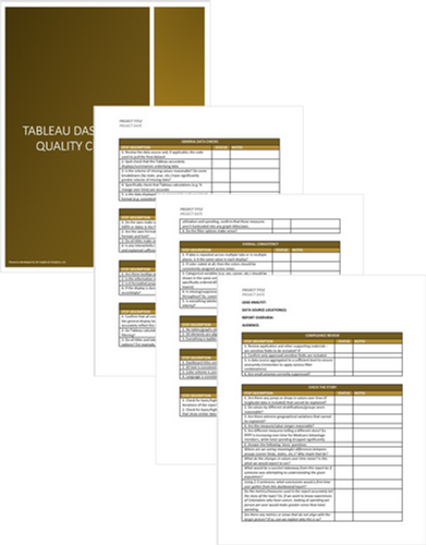 Tableau Dashboard Quality Checklist | Insights & Analytics