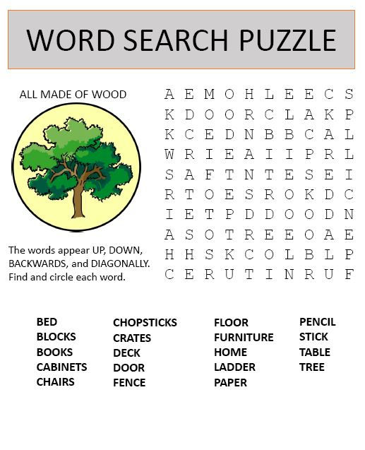 Made of Wood Word Search