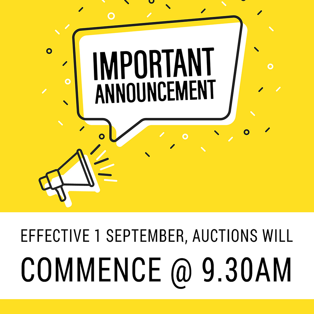 Important update re auction start time