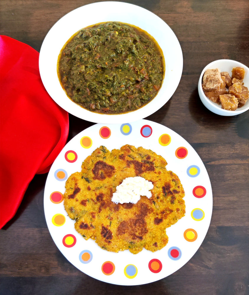 Makki Paratha with Radish and Fresh Fenugreek Leaves