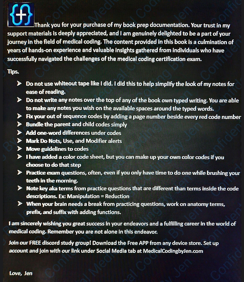 CPT Book Notes | MedicalCodingbyJen