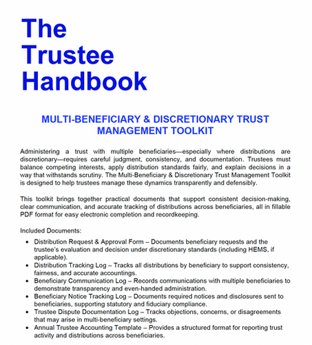 Multi-Beneficiary & Discretionary Trust Management Toolkit | The ...