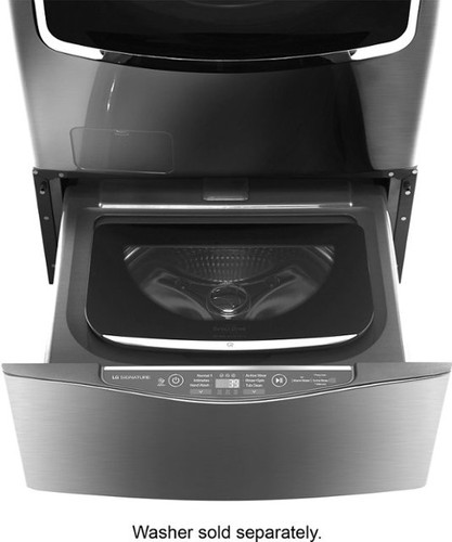 LG SIGNATURE TwinWash 1-cu ft 29-in Black Stainless Steel Pedestal ...