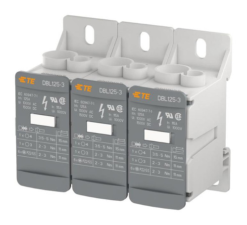 DBL125-3 BLOQUE DISTRIBUCION 125A, 1500VDC, 1000 AC, 1 ENT. CAL. 8-2 ...