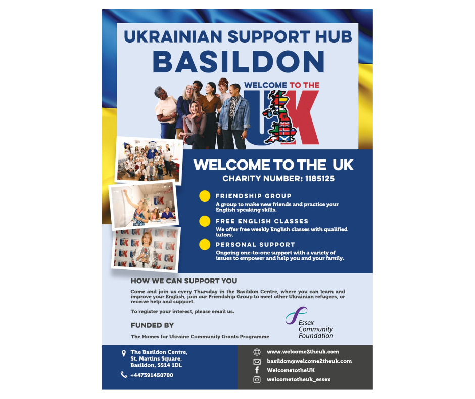 Exciting News from Welcome to the UK! We are now in Basildon!