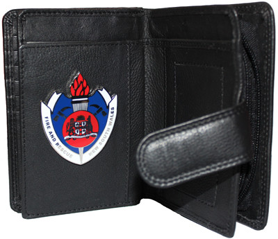 Bifold 15 Card Wallet Black w/ ID Badge | Museum of Fire