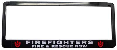 Firefighters Fire & Rescue Number Plate Frame Set | Museum of Fire