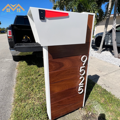 Cumaru Hard Wood Top-Mount Mailbox | Bellamastermailbox B