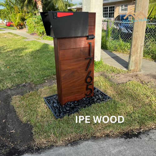 Ipe Hard Wood Top-Mount Mailbox | Bellamastermailbox B