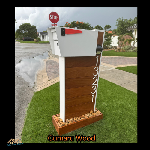 Cumaru Hard Wood Top-Mount Mailbox | Bellamastermailbox B