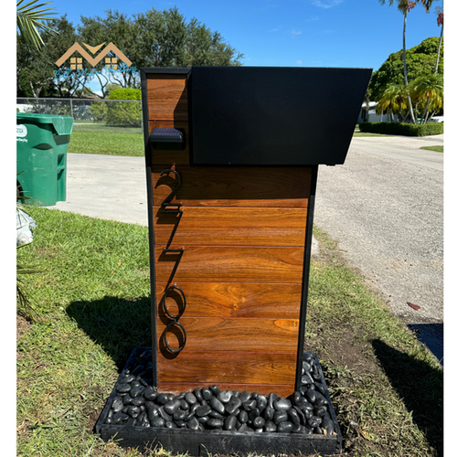 Modern Mailbox with Post, Custom Mailbox, Mailbox Personalized, Wood ...