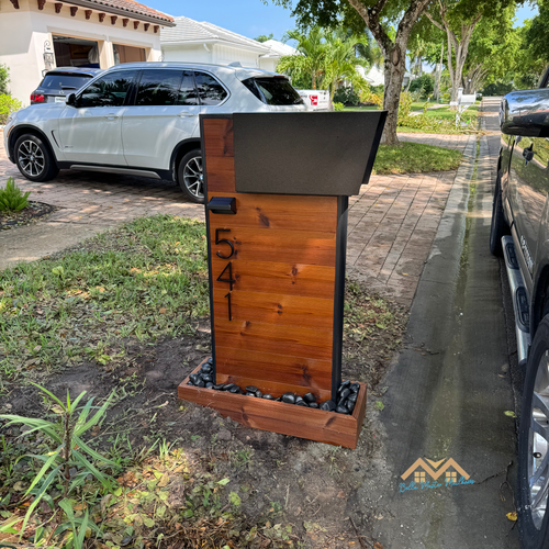 Custom Mailbox with Post, Personalized Design, Rustic Mailbox