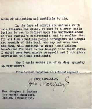 The Rockefeller Letters. Correspondence from John D. Rockefeller Jr.