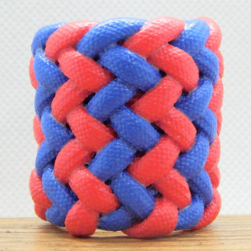 Red and Blue Large Gaucho Paracord Scout Woggle | valhalla-woggles
