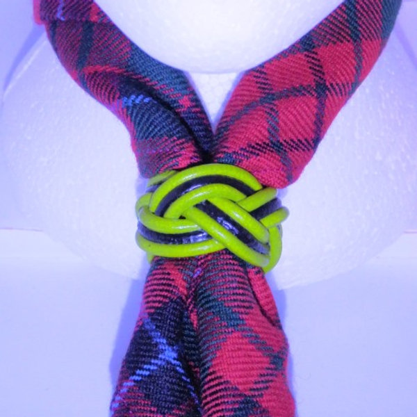 Pistachio Green and Black Small Leather Scout Woggle | valhalla-woggles