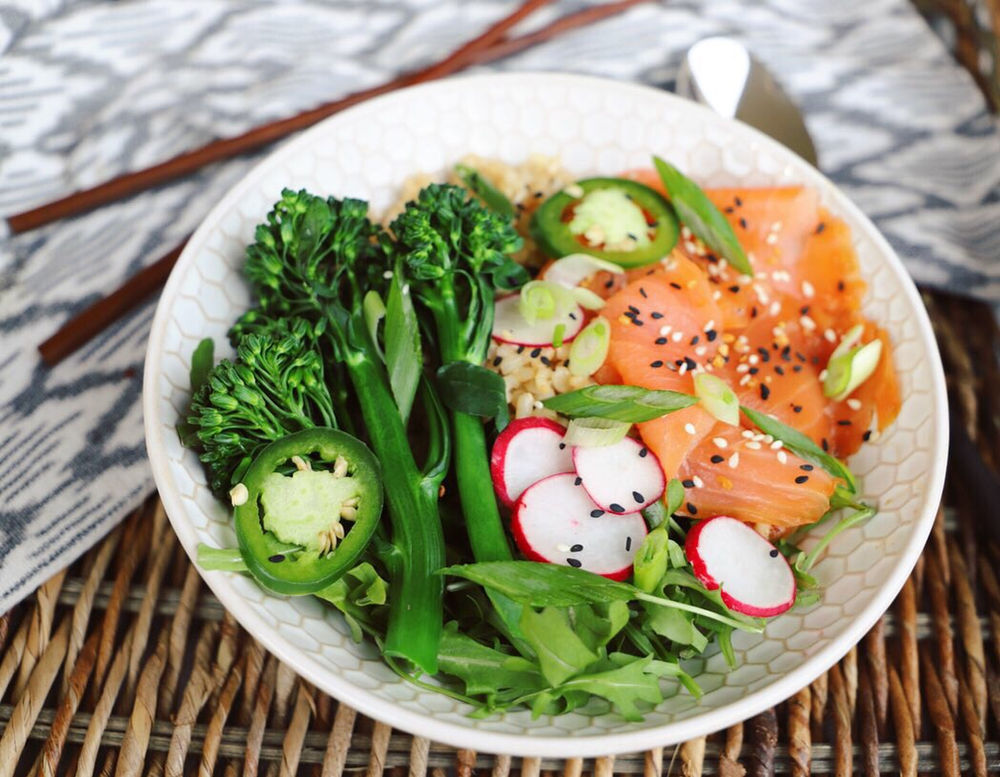 Smoked Salmon Brown Rice Bowl