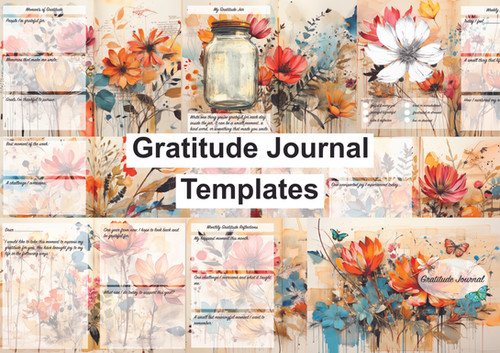 Watercolor Meadows Gratitude Journal Templates US LETTER | 49dragonflies